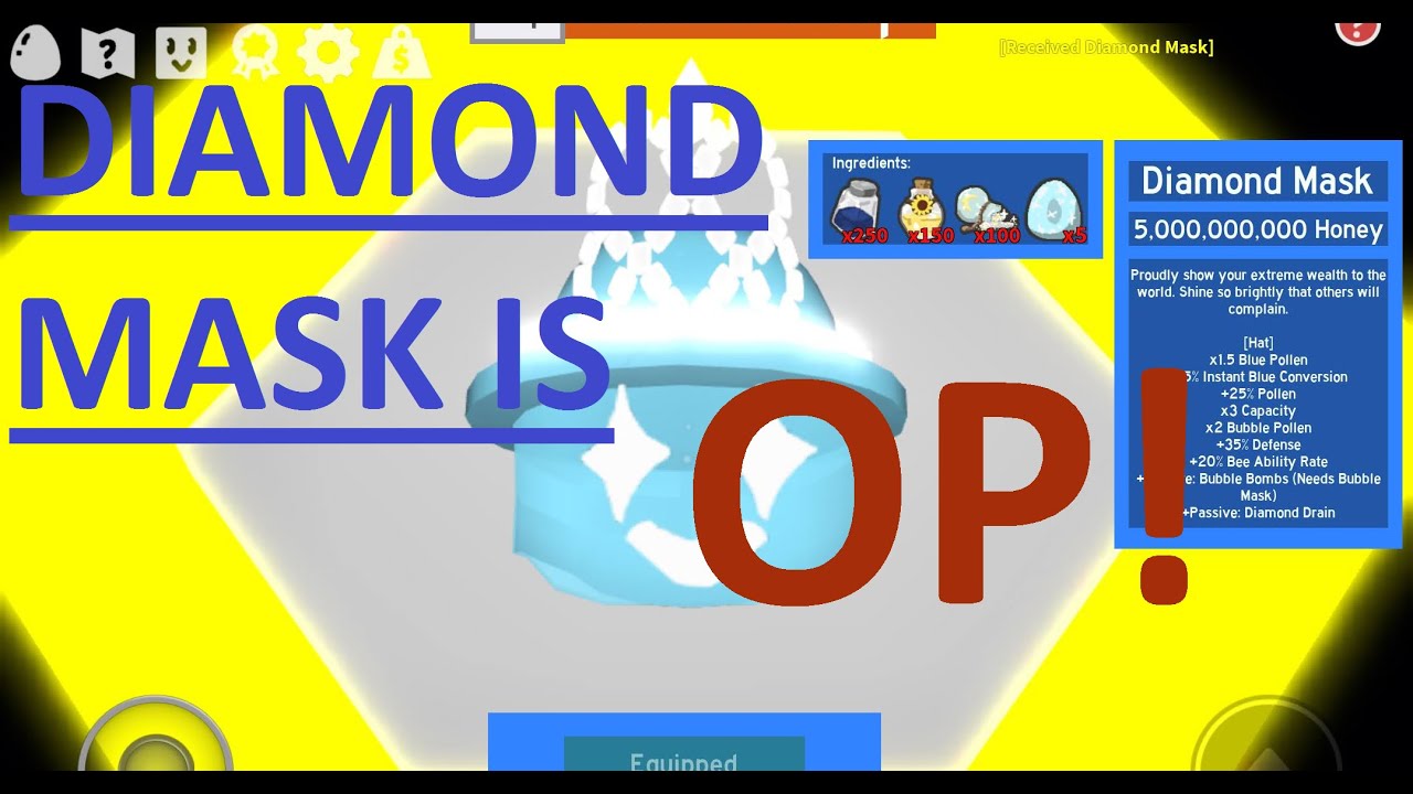 ROBLOX | Sở Hữu Mặt Nạ DIAMOND MASK Siêu Mạnh | Bee Swarm Simulator ...