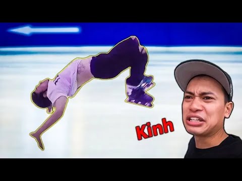 FLAHO lần đầu đi trượt băng | Biểu diễn vừa trượt băng vừa Lộn, và cái ...
