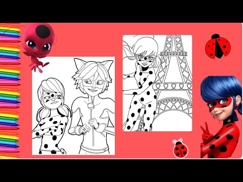Coloring Miraculous Ladybug and Adrien | Coloring page - YouTube