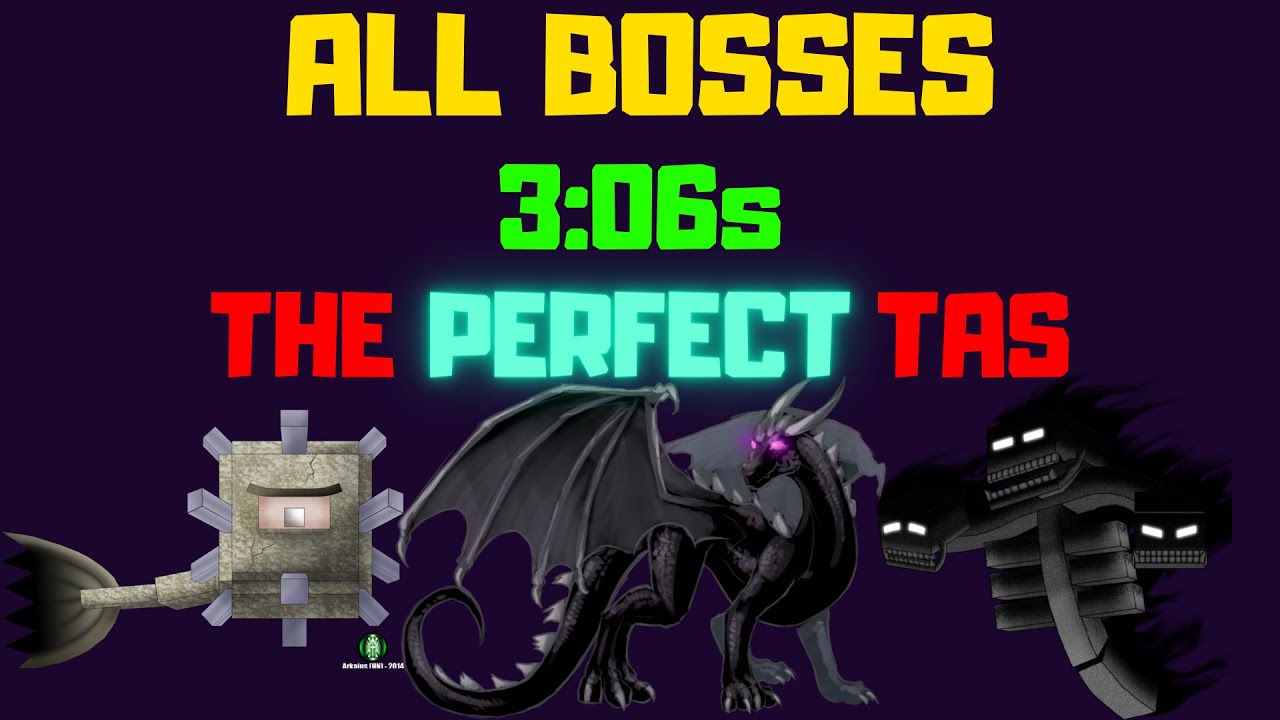 Minecraft - All Bosses in 3:06 (PERFECT TAS) - YouTube
