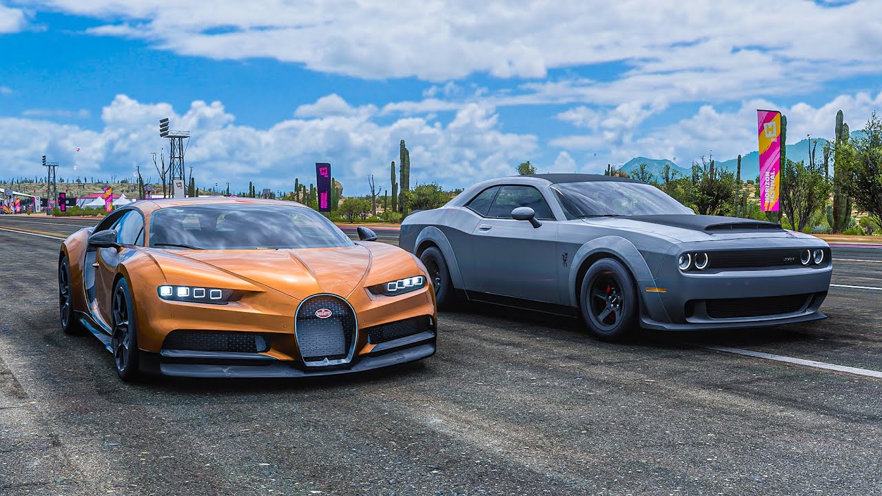 Bugatti Chiron vs Dodge Challenger SRT Demon 170 (1125 hp) | Forza ...