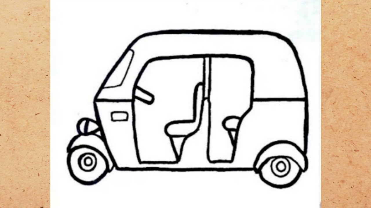 how to draw auto rickshaw || auto rickshaw drawing - YouTube