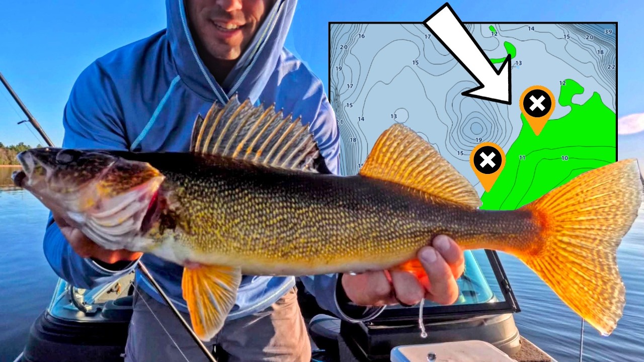 The BEST Walleye Spot on Every Lake (Very High % Location) - YouTube