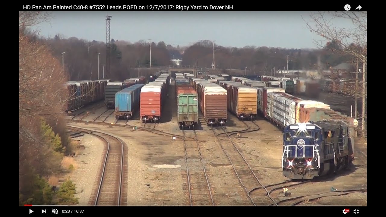 HD Pan Am Painted C40-8 #7552 Leads POED on 12/7/2017: Rigby Yard to ...