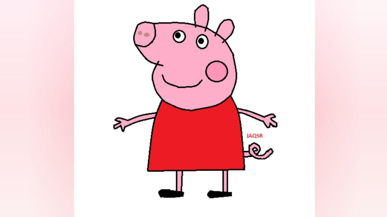 How to Draw Peppa Pig in MS Paint | Peppa Pig | MS Paint | Drawing ...