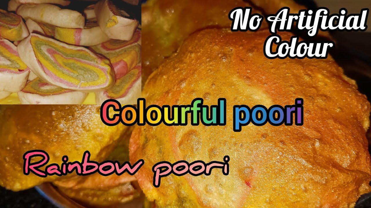 100% नेचुरल कलर से बनाए कलरफुल पूरी Healthy Rainbow Poori Recipe # ...