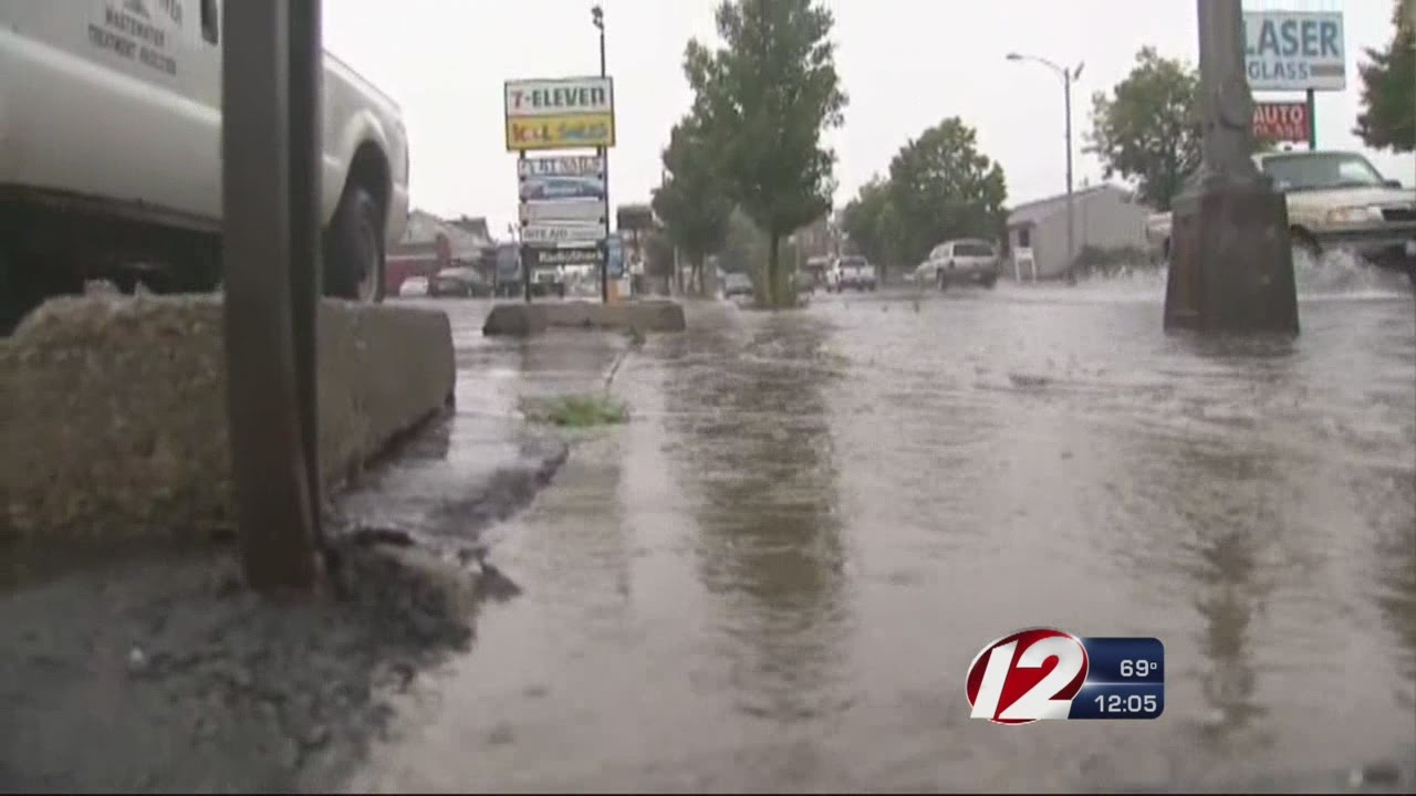 Storm Causes Street Flooding in Fall River - YouTube