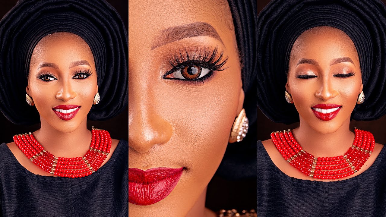 Detailed Nigerian bridal makeup tutorial - YouTube