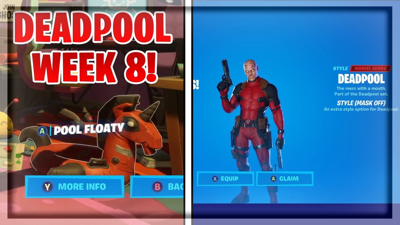 WEEK 8 DEADPOOL CHALLENGES! Find Deadpools POOL FLOATIE & Dance at ...