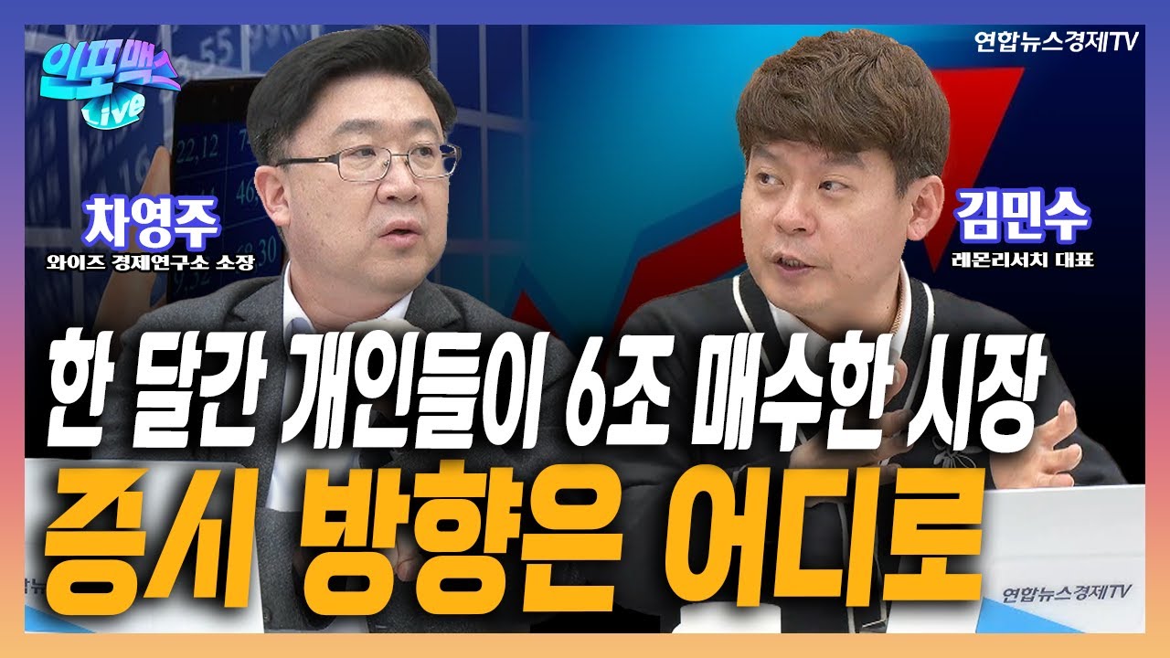 한 달간 개인들이 6조 매수한 시장 증시 방향은 어디로 인포맥스라이브 김민수 레몬리서치 대표 차영주 와이즈경제연구소장