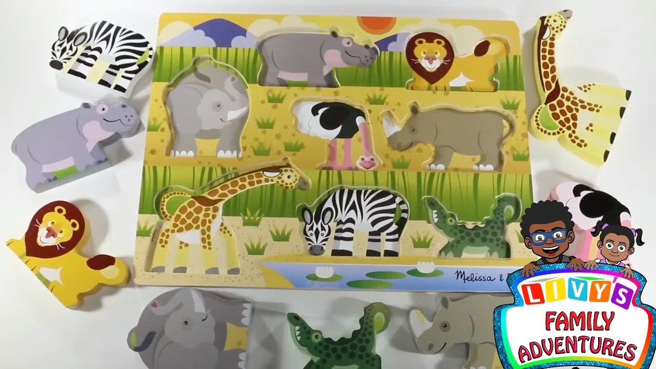 Learn Safari Animals Names with Wooden Puzzles - YouTube