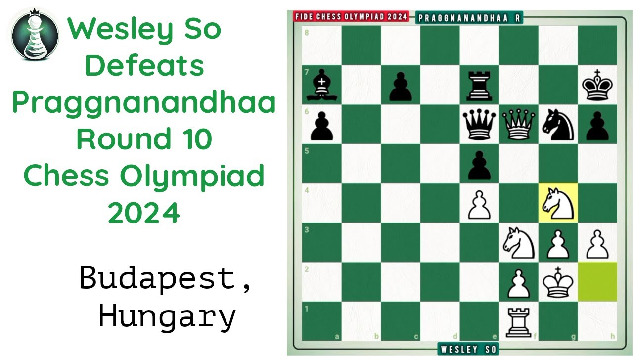 Wesley So Defeats Praggnanandhaa | Round 10 Chess Olympiad 2024 | Epic ...
