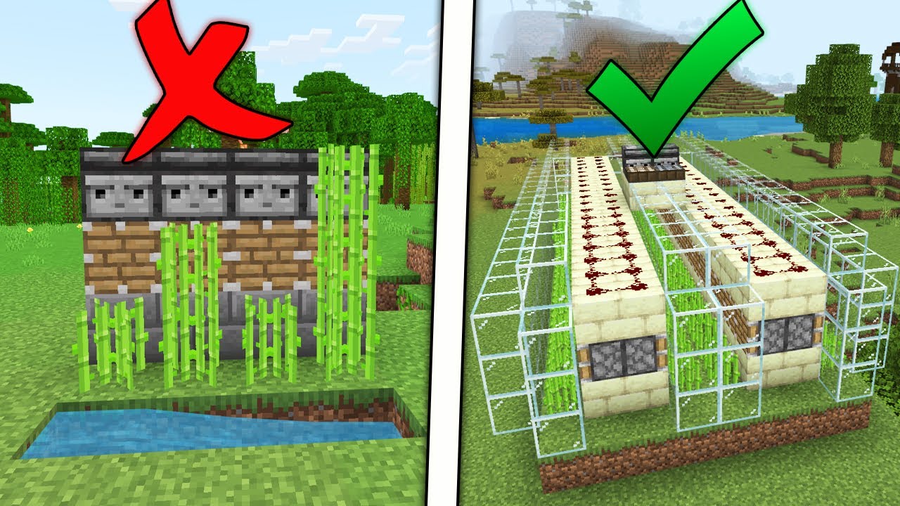 BEST AND EASY SUGARCANE FARM IN MINECRAFT (No Sugarcane Loss) - YouTube