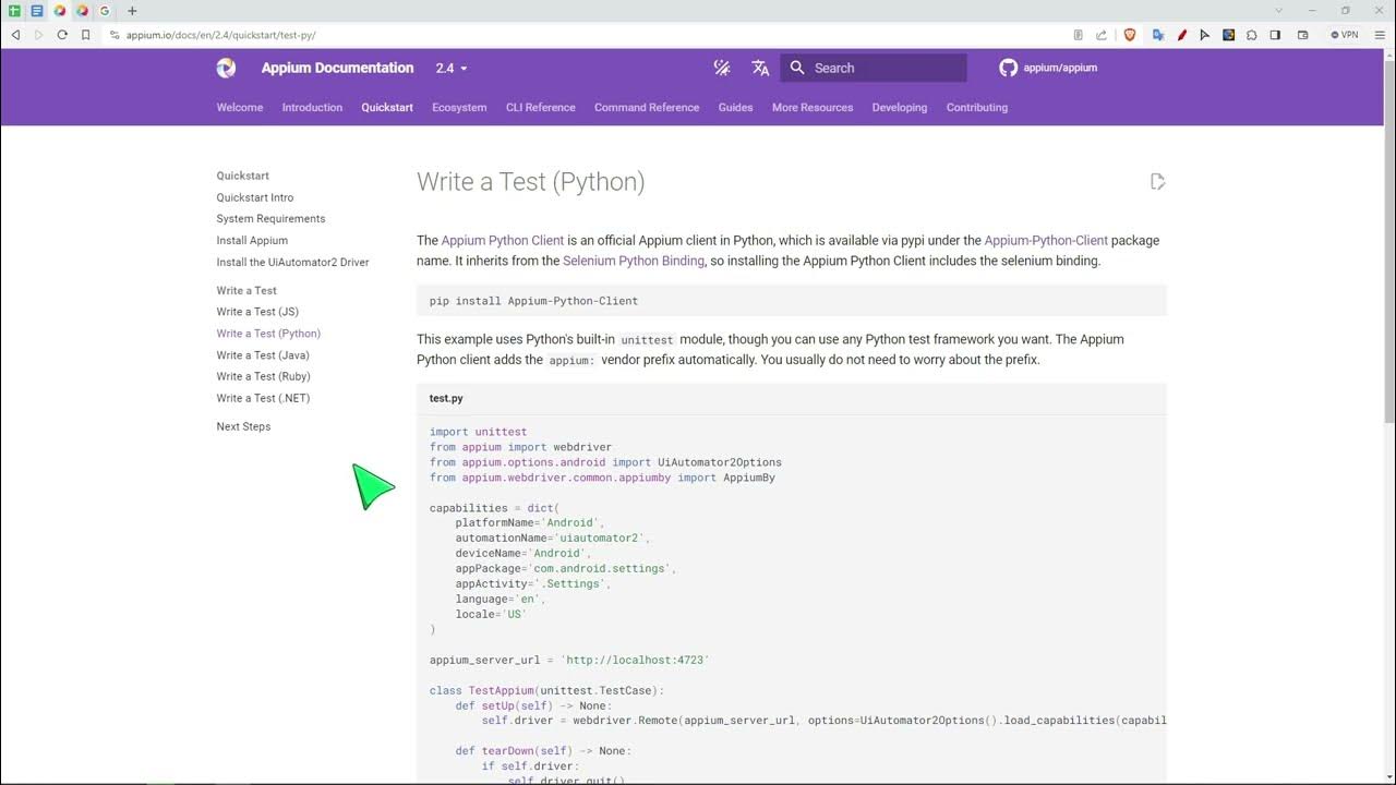 Uruchomienie pierwszego Testu za pomocą Appium w Pycharm - YouTube