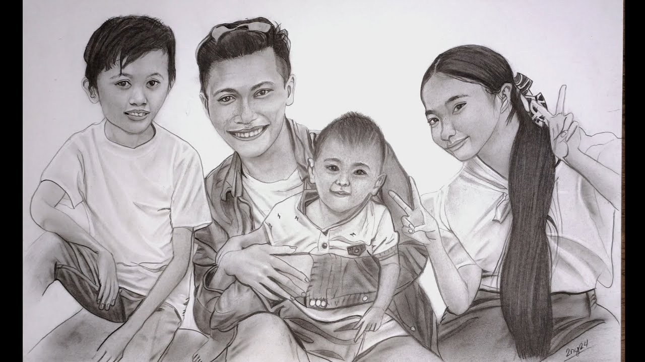 Group Portrait Drawing / FaceDraw - YouTube