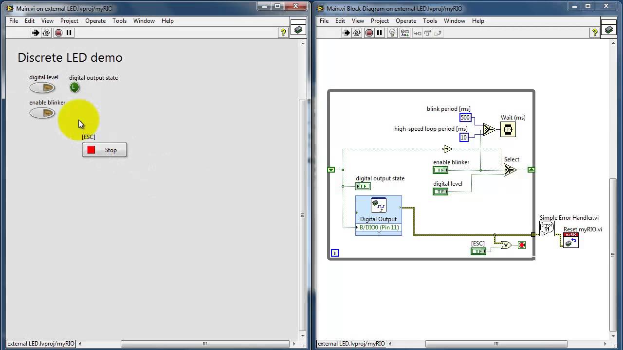 Ni Myrio Discrete Led Demo Labview Project Youtube