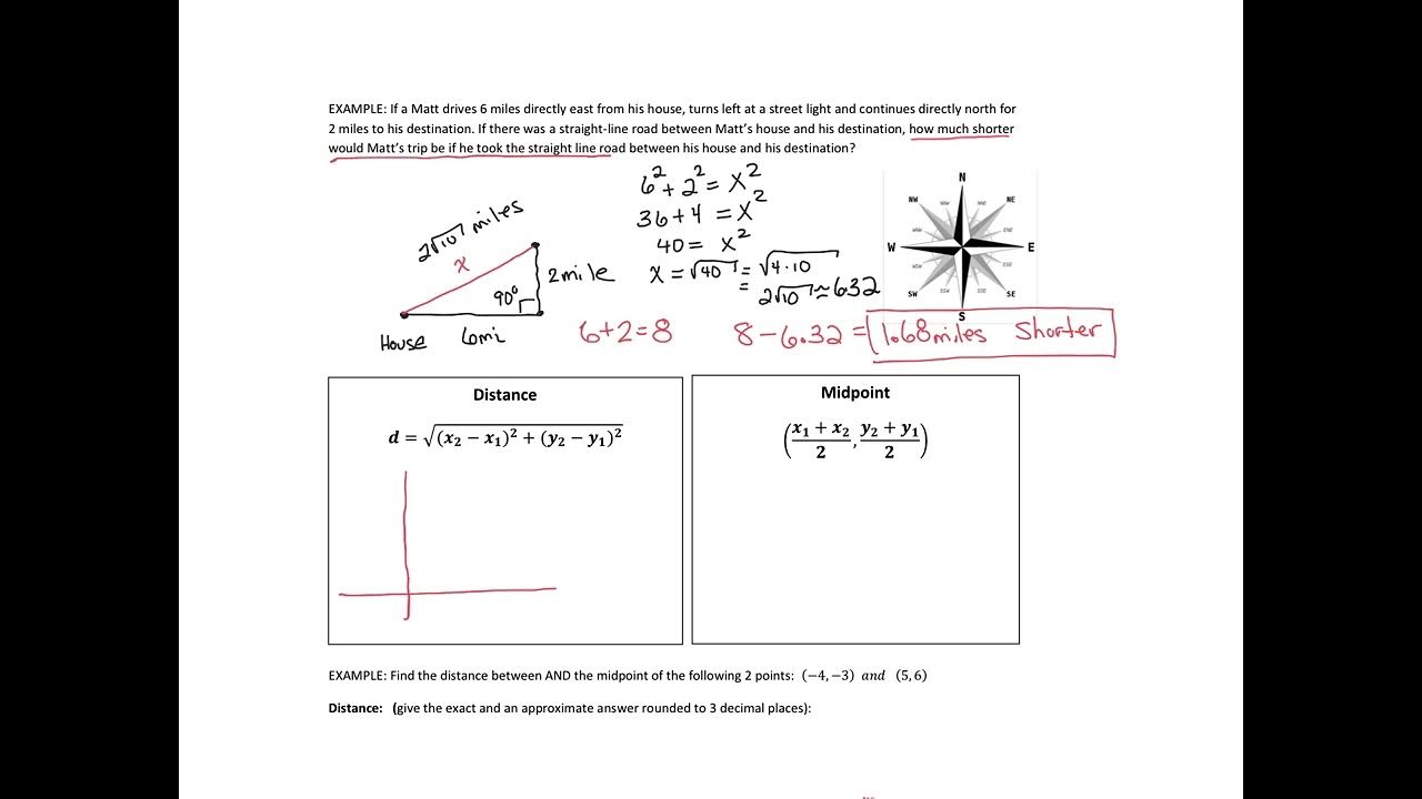Pythagorean Theorem, Distance, Midpoint - YouTube