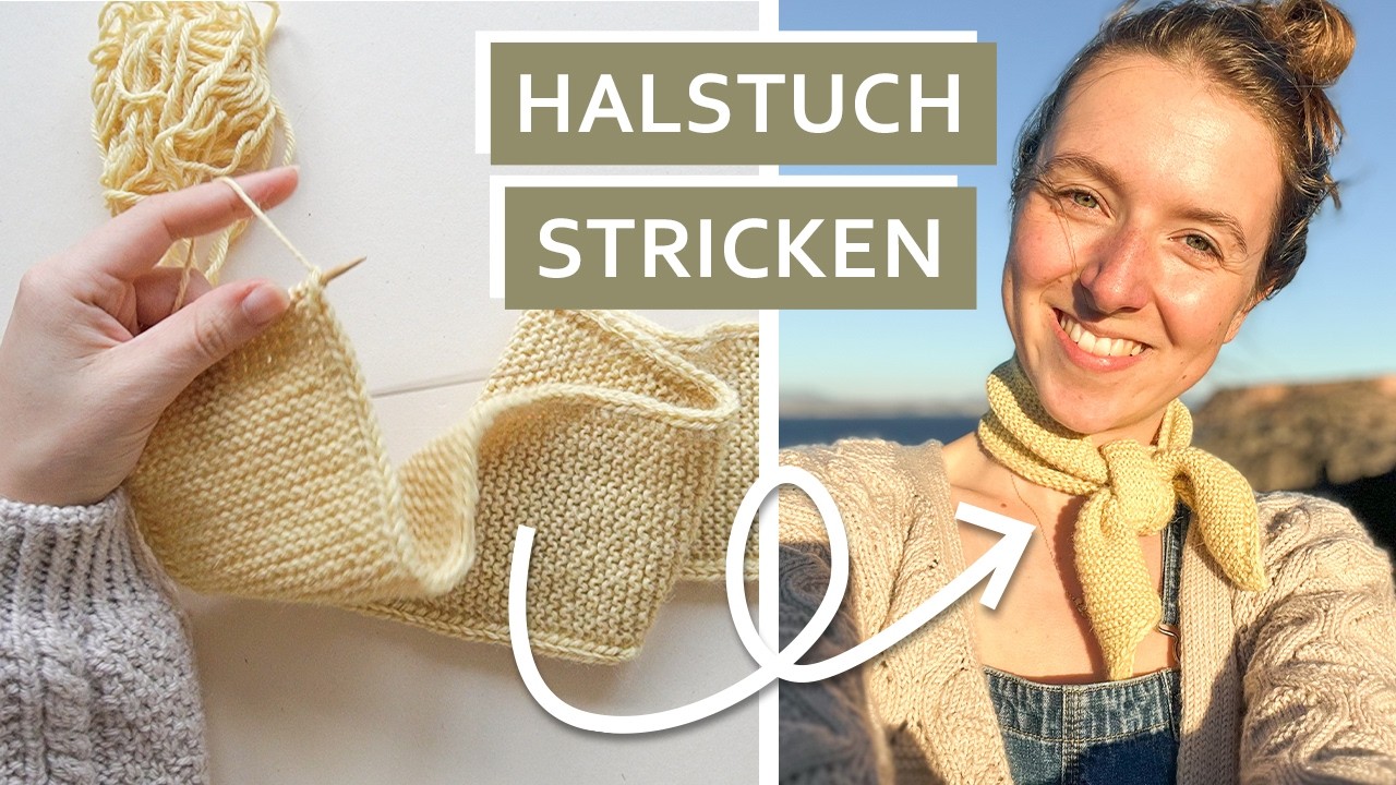 Mini Halstuch Strickanleitung easy und schnell gestrickt - YouTube