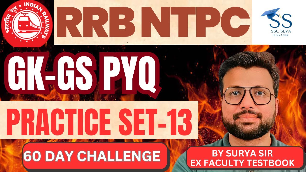 RRB NTPC 2024 | RRB NTPC GK GS Classes by Surya Sir | RRB NTPC GK GS Previous Year Questions # ...