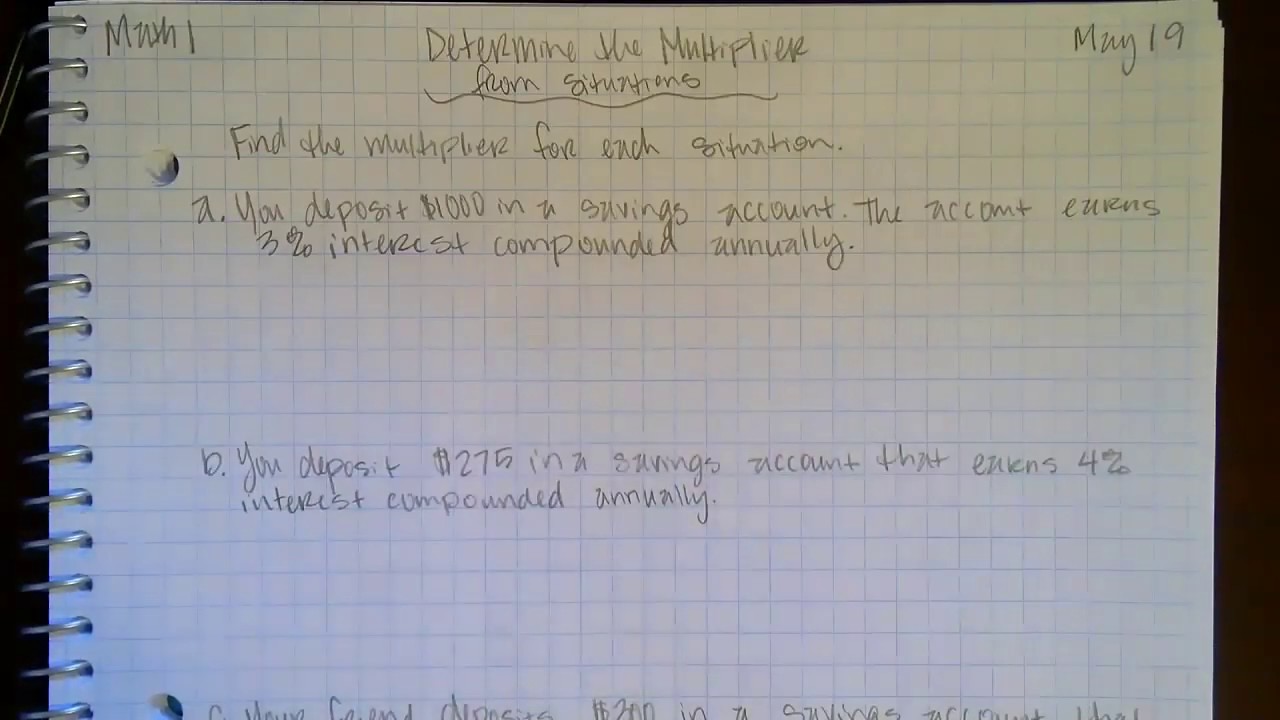Determine the Multiplier from Situations - YouTube