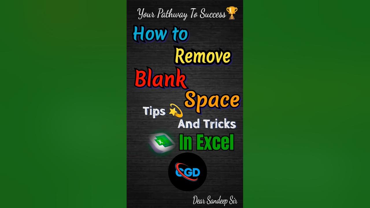 How to remove blank space in Excel tips and tricks 💯💫 #exceltips #tutorial #shortvideo - YouTube