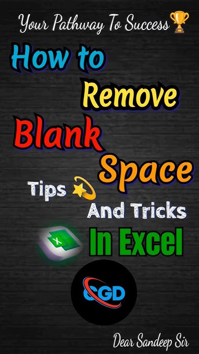 How to remove blank space in Excel tips and tricks 💯💫 #exceltips #tutorial #shortvideo - YouTube