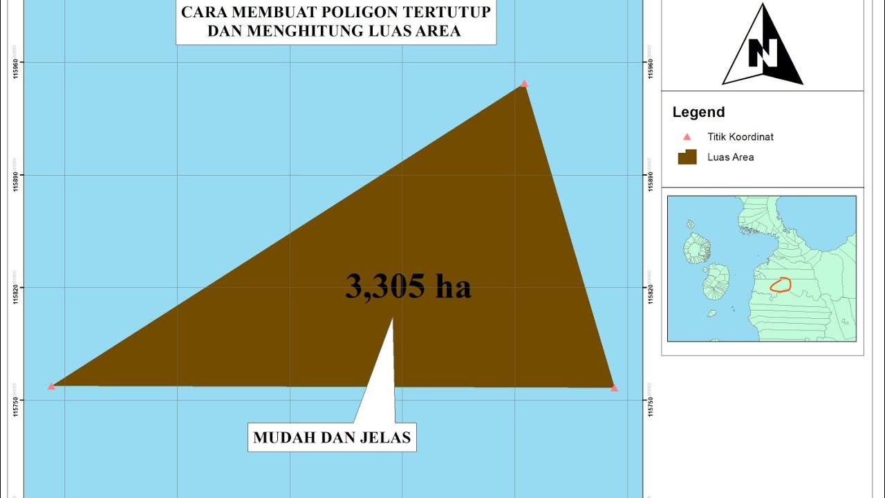 CARA DIGITASI POLYGON DI ARCGIS DAN MENGHITUNG LUAS AREA #BelajarQGIS # ...
