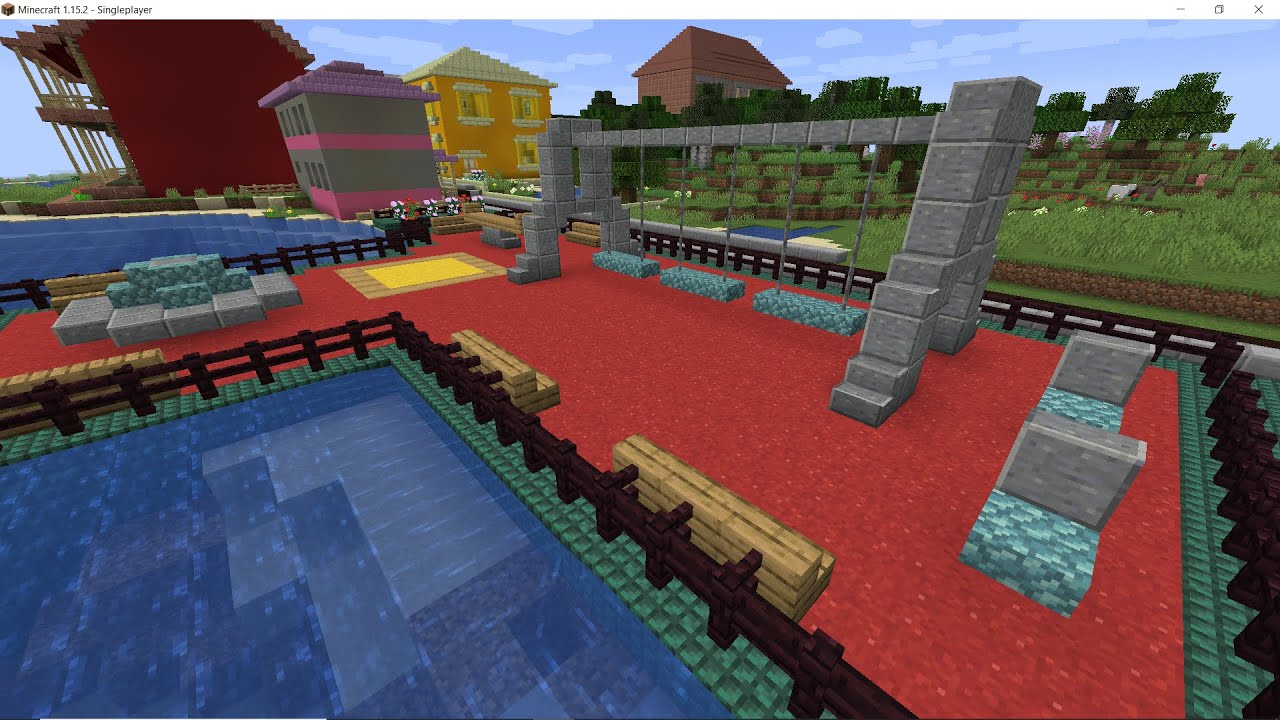 Roundabout and Animal Springies - Minecraft Playground Build - YouTube