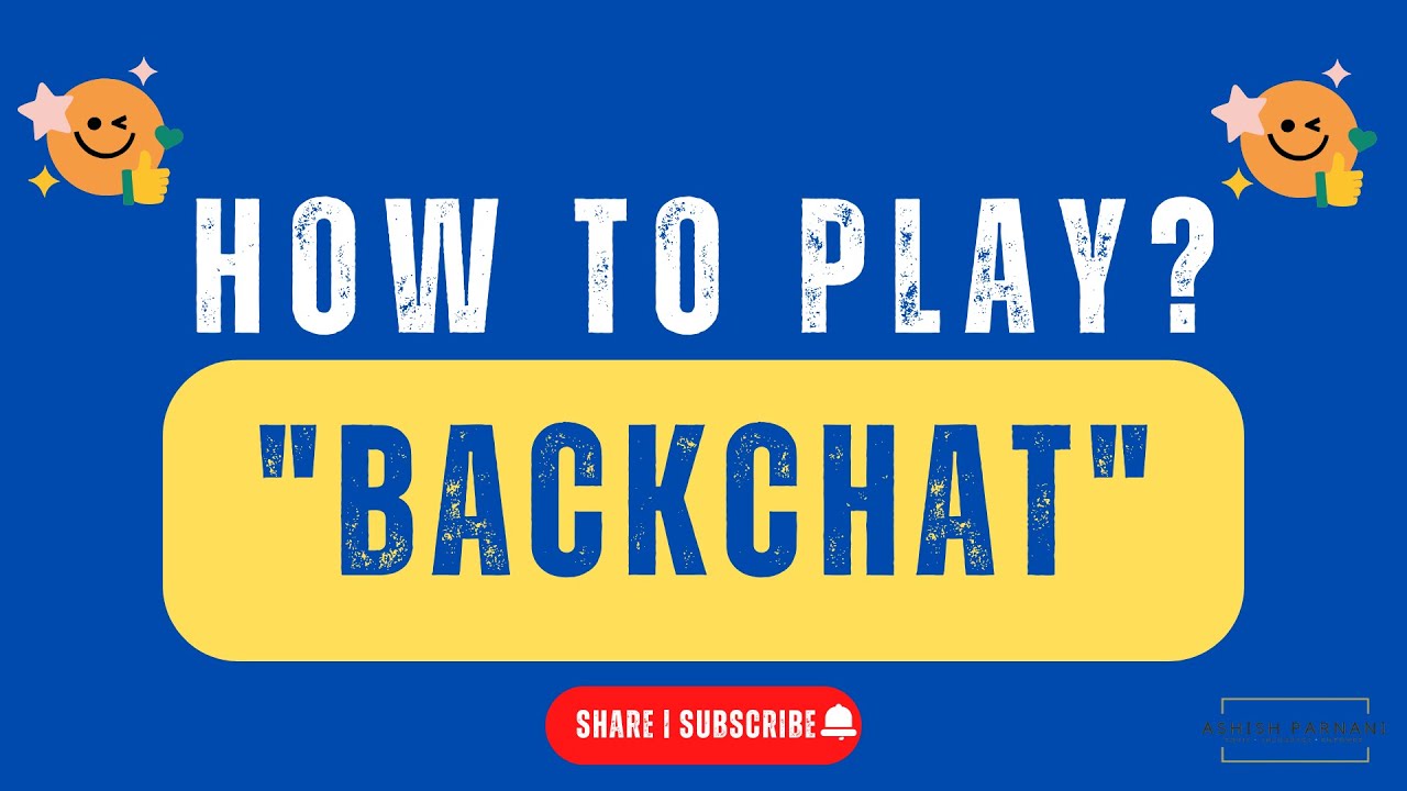 "BACKCHAT" - Fun Training Energizer 😀| How to Play Series? | Dr. Ashish ...