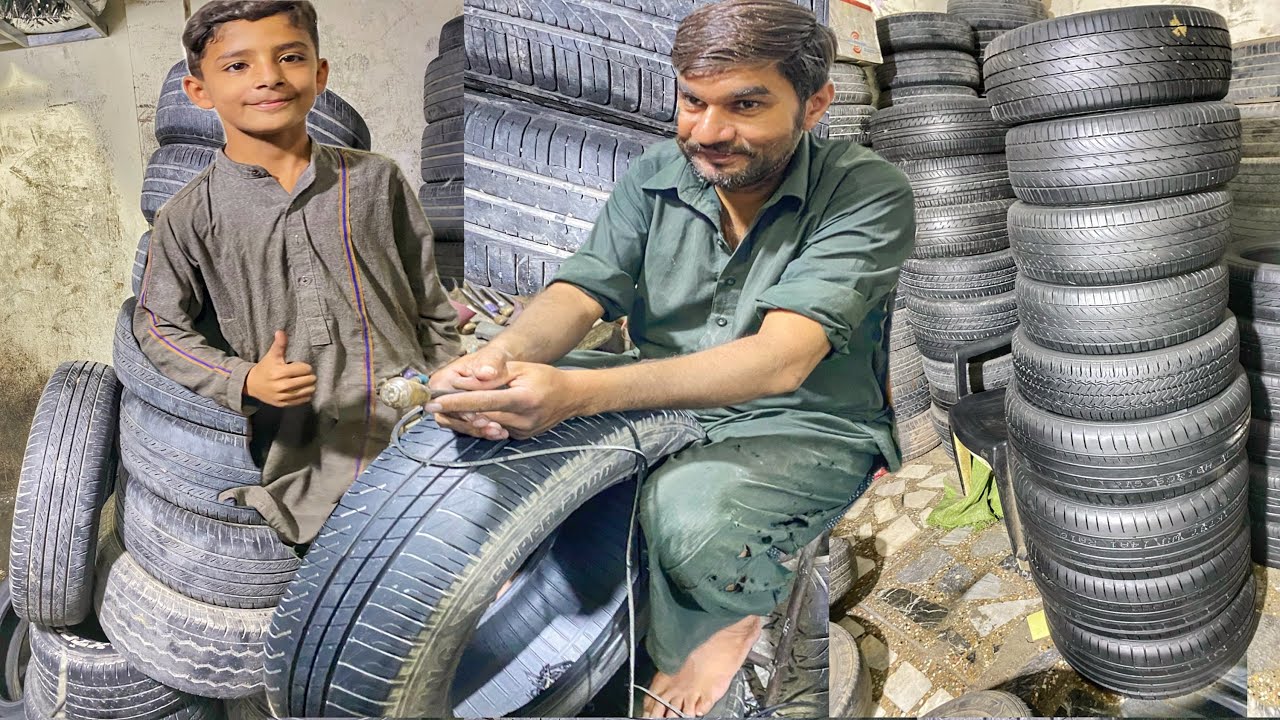 Restoration Of Use Old Tyre || Restore Old tyre Making New | amazing ...