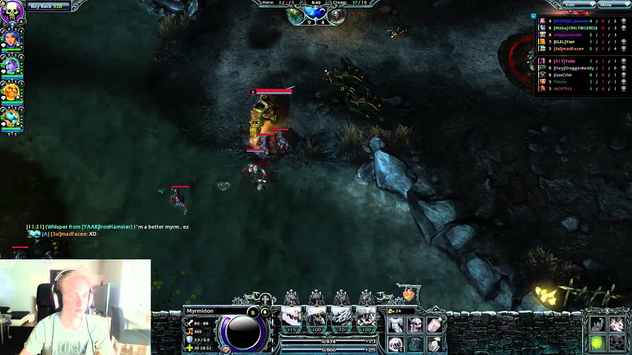 [HoN]AR Solo Queue Game 52: Myrmidon Carry - YouTube