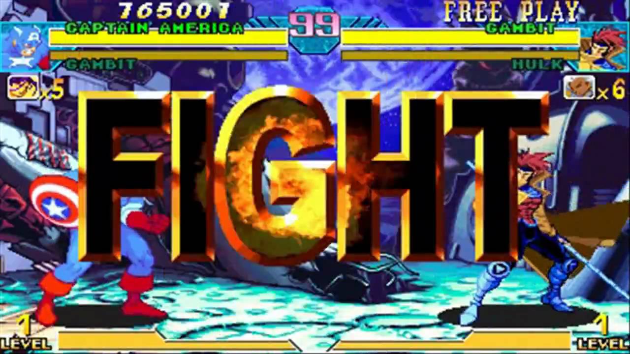 Marvel Vs Capcom 1 - Gambit/Captain America Playthrough 2/3 - YouTube