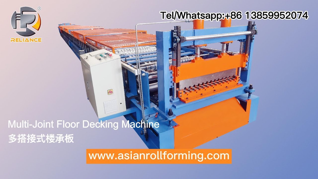 Multi Joint Floor Decking Machine/RIB Decking Rollforming Machine - YouTube