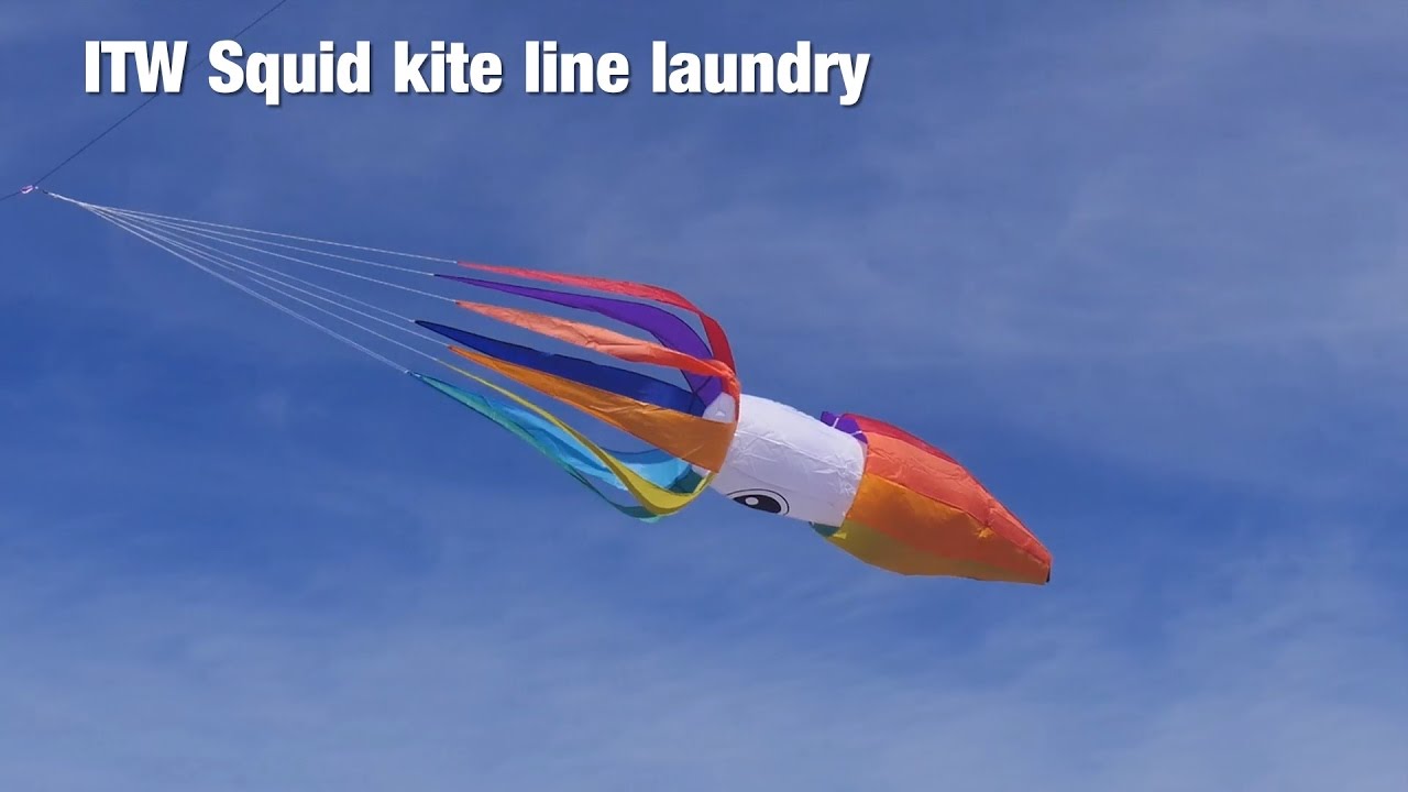 ITW Squid kite line laundry - YouTube