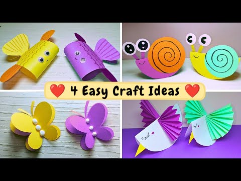 4 Easy Craft Ideas ️ || Simple Paper Crafts for beginners || School ...