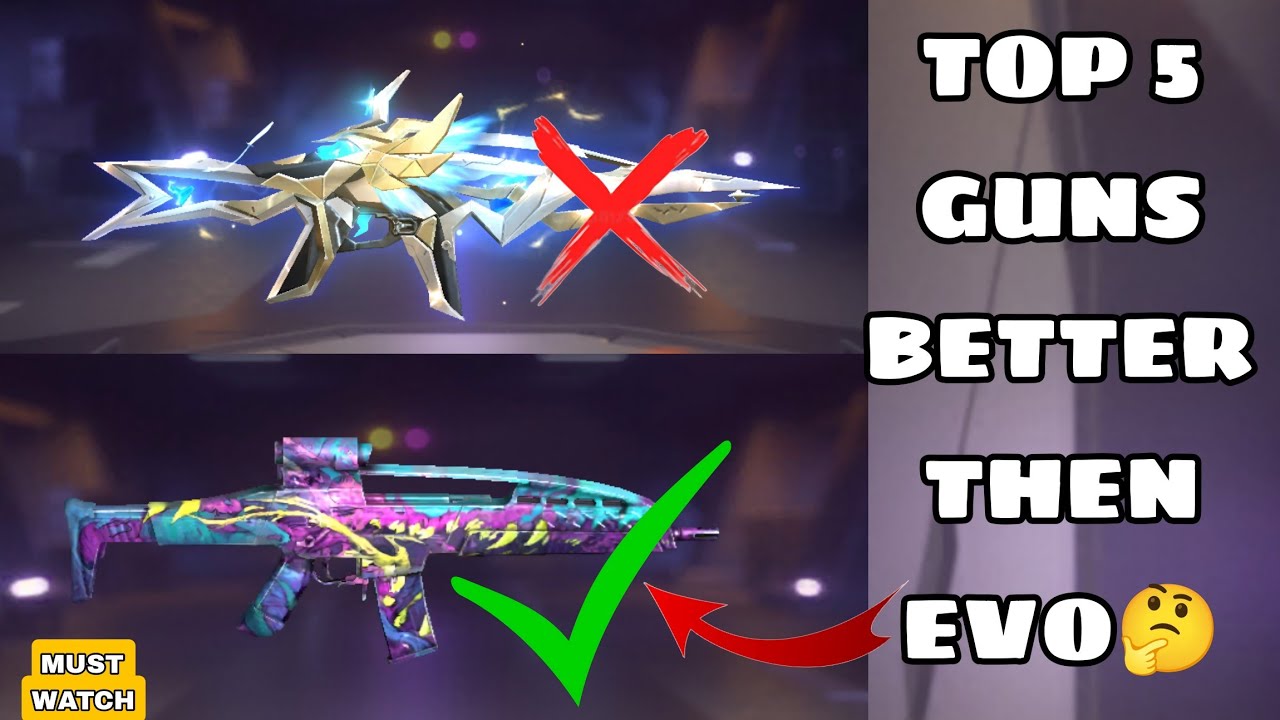 TOP 5 BEST LEGENDARY GUN SKINS BETTER THEN EVO🤔 GUNS|FREEFIRE BEST GUN ...