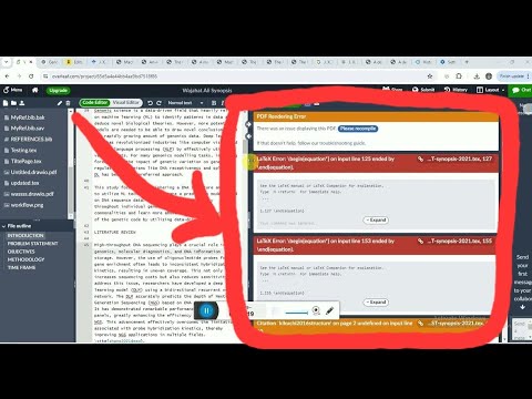 PDF Rendering Error Something went wrong while rendering this PDF SHARELATEOverLeaf - YouTube