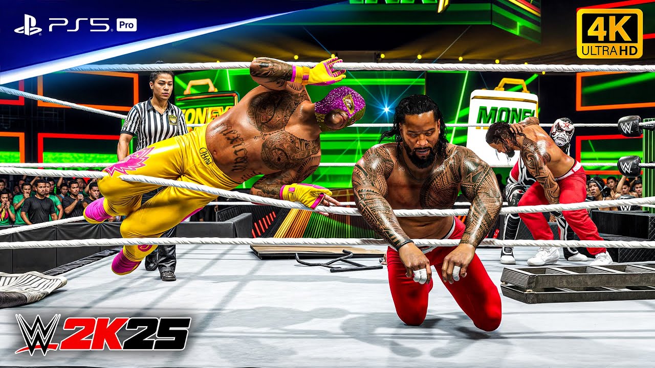 WWE 2K25 - Rey Mysterio & Penta vs. The Usos - Tag Team Extreme Rules ...