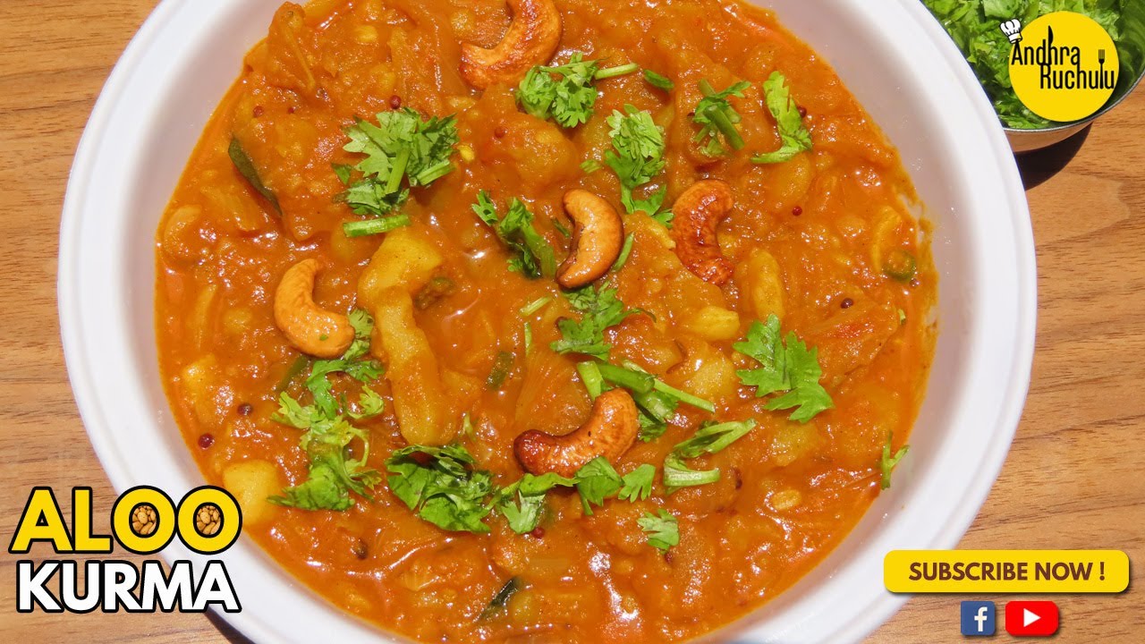 Aloo Kurma in Telugu | Aloo Kurma recipe | How to Make Potato Masala ...