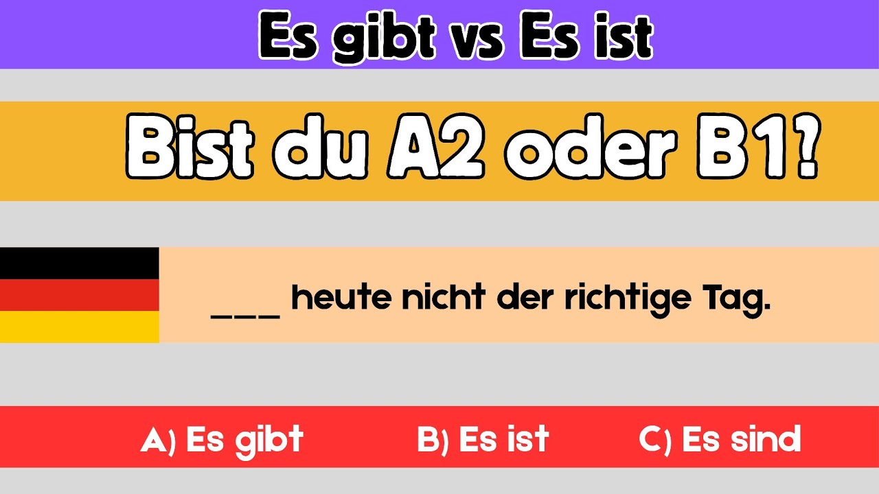 Es gibt oder Es ist? | German A2 Grammar Explained with Real-Life ...
