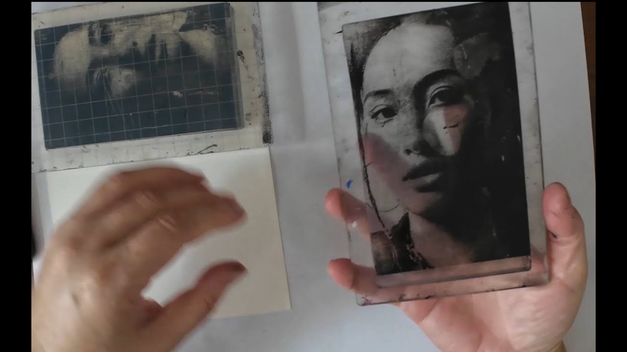 Gel Printmaking: ink high-definition transfer black and white laser ...