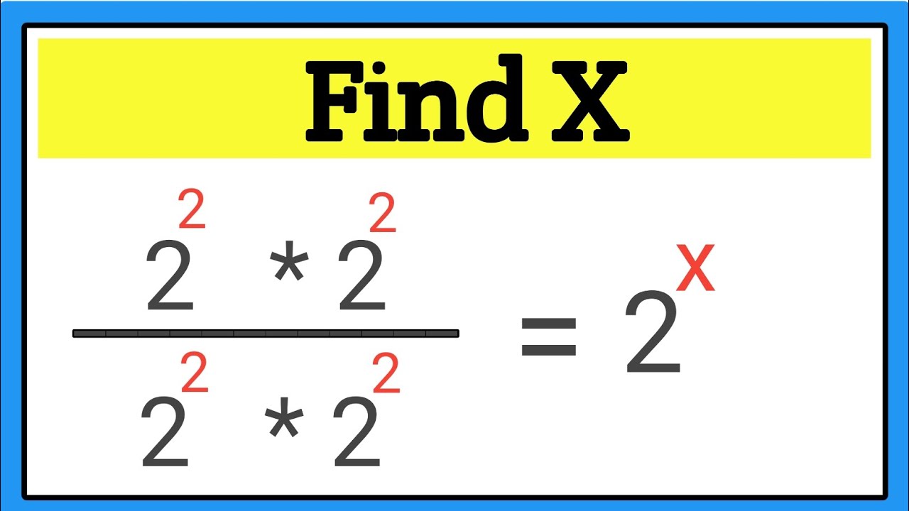 A Nice Exponential Problems | Find The Value Of X - YouTube