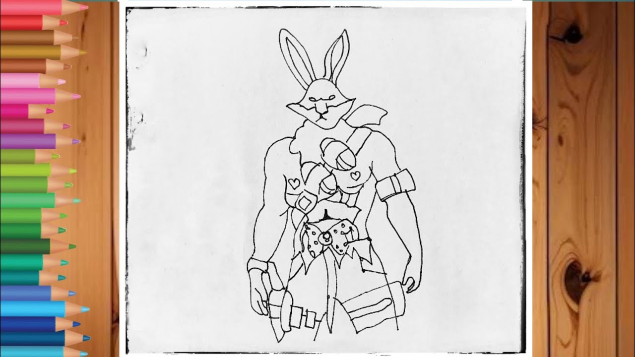 FREE FIRE DRAWING BUNNY WARRIOR BUNDLE || HOW TO DRAW TO DRAW FREE FIRE ...