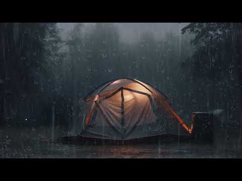 Sisli ormanda Çadırda yağmur sesi ile hızlıca uykuya dalın, Yağmur sesi stresi, yorgunluğu giderir