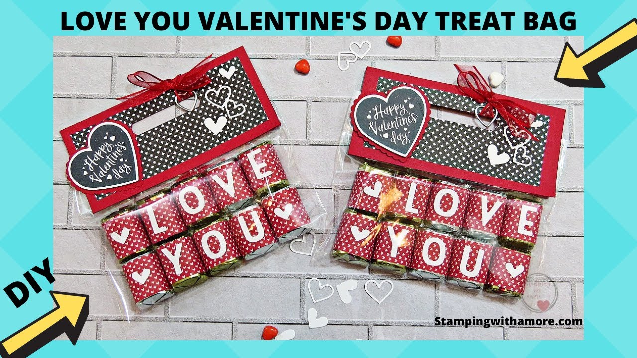 Love you Valentine's Day Treat Bag- Easy - YouTube