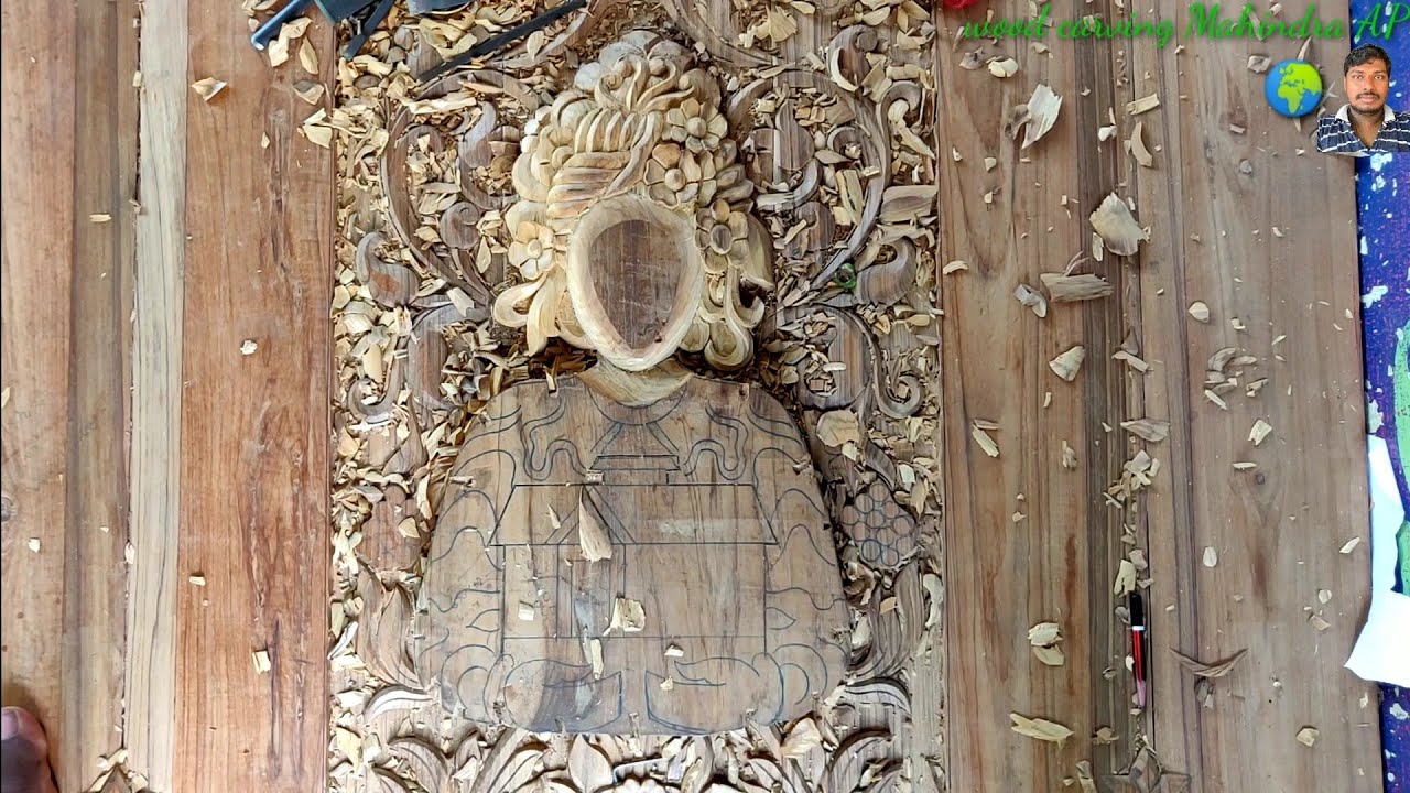 Wood carving work making design lady is beautiful work part 1 only ...