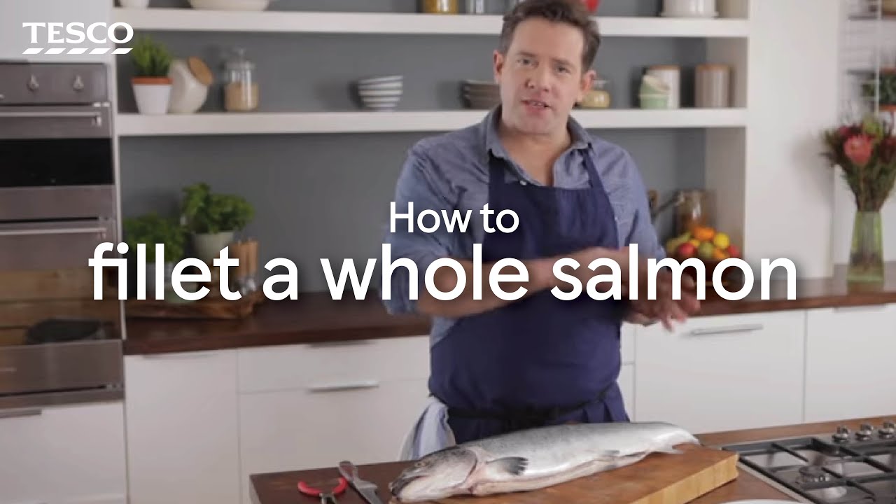 How to Fillet a Whole Salmon | Tesco - YouTube