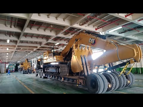 24 Maret 2023 truk muatan alat berat susah masuk kapal,