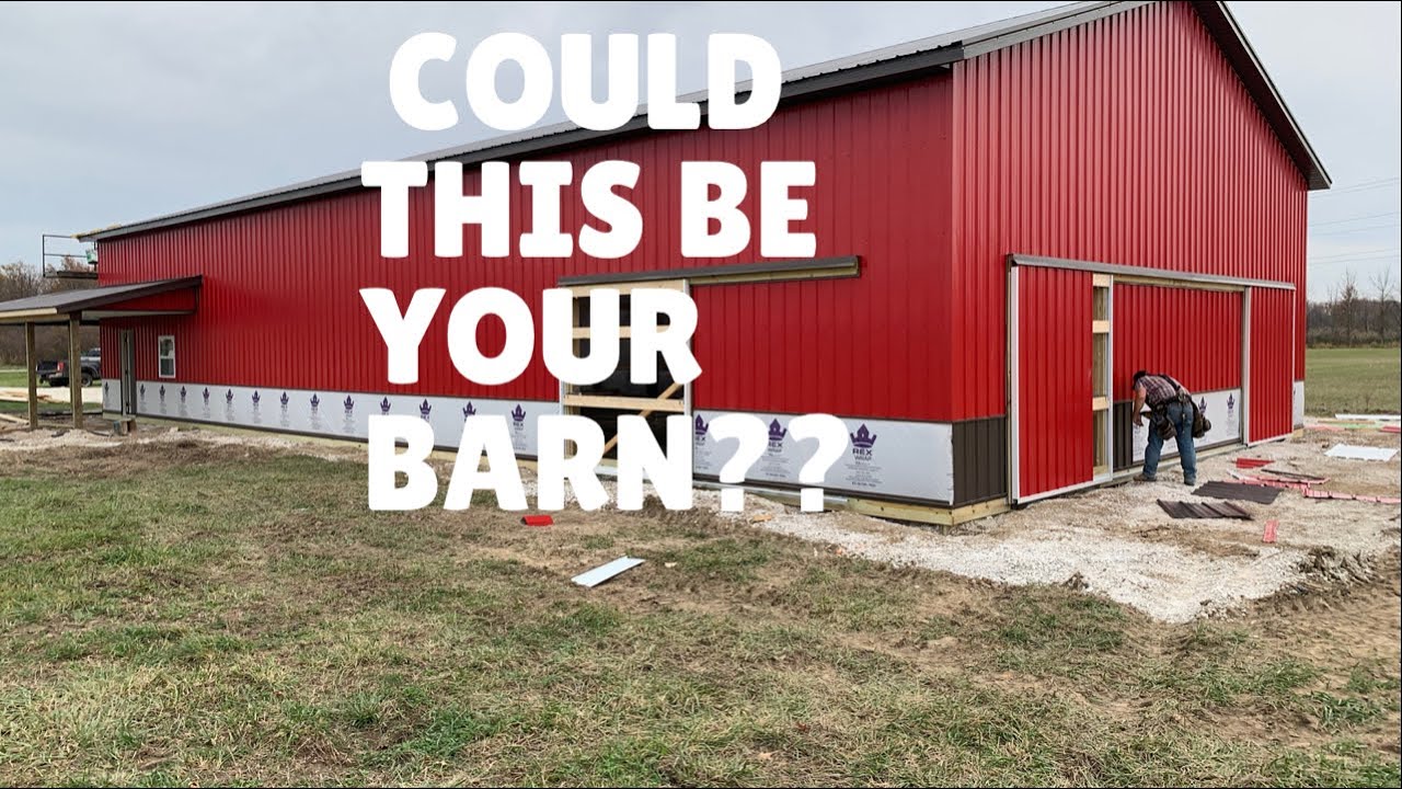 40x80 Pole Barn Tour!! - YouTube
