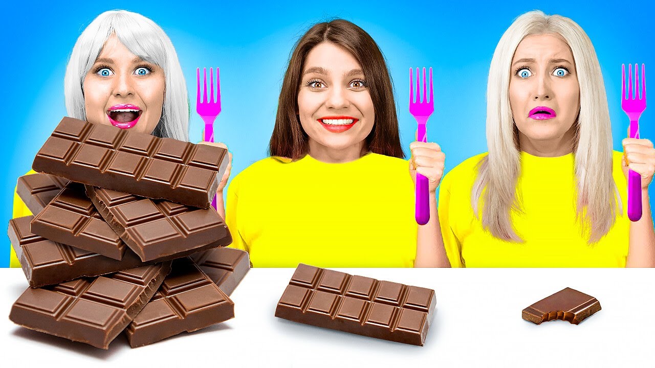 GIANT Vs TINY FOOD FOR 24 HOURS 1000 Layers Food Challenge And Food giant-vs-tiny-food-for-24-hours-1000-layers-food-challenge-and-food